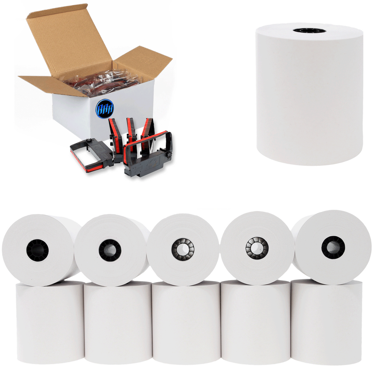 50 Rolls 3" x 150' 1-Ply Bond Receipt Paper POS Cash Register Kitchen ...