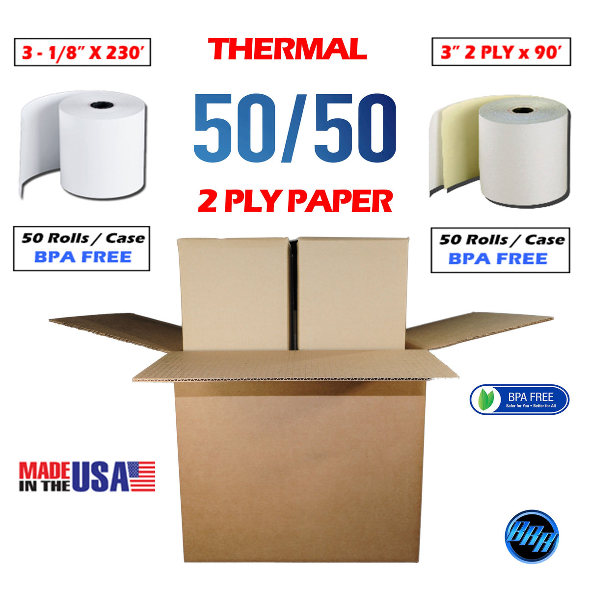 Cash Register Thermal Paper + 2 Ply Carbonless Paper Rolls | Combo ...